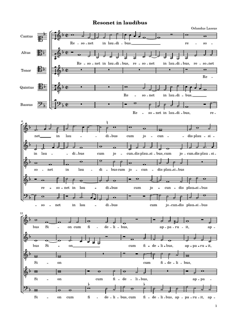 Resonet in Laudibus - Lassus | PDF