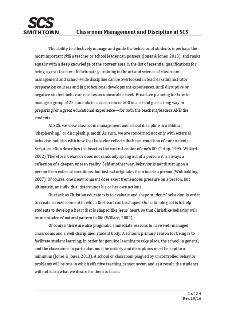 Elementary Classroom Management Policy | PDF | Teachers | Reinforcement