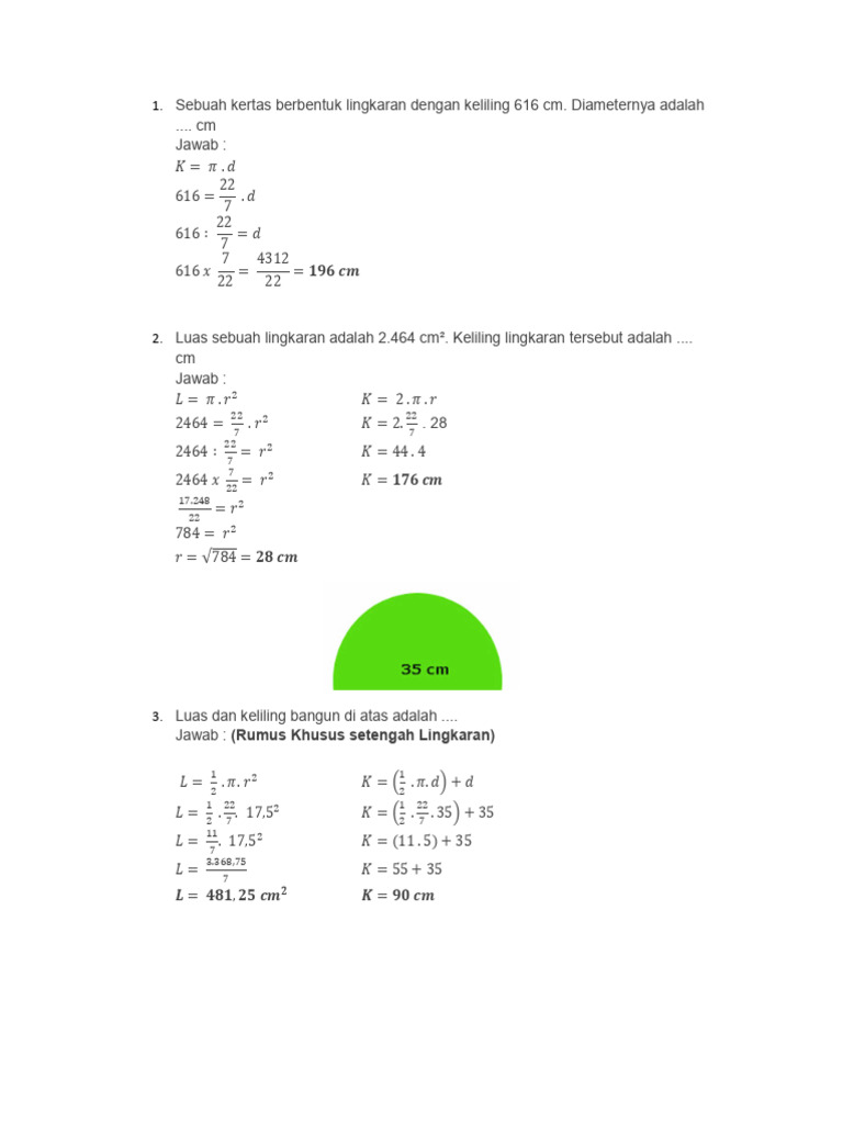 Soal Latihan Dan Jawaban MTK Kelas 6 | PDF