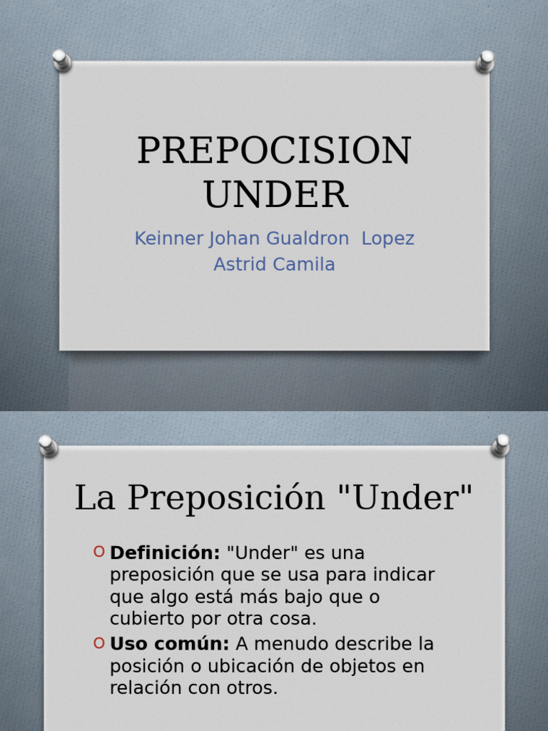 Uso y Significado de "Under" en Inglés | PDF