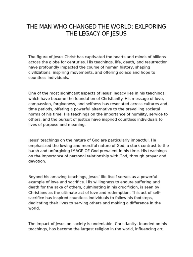 Jesus Christ: Legacy and Impact | PDF | Jesus | Sacrifice