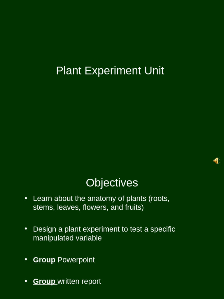 BIO 111 Plant Exp. Unit (2016) Part I (Narrated) | PDF