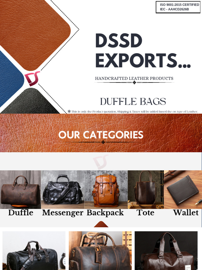 DSSD Exports - Duffle Catalogue | PDF | Leather