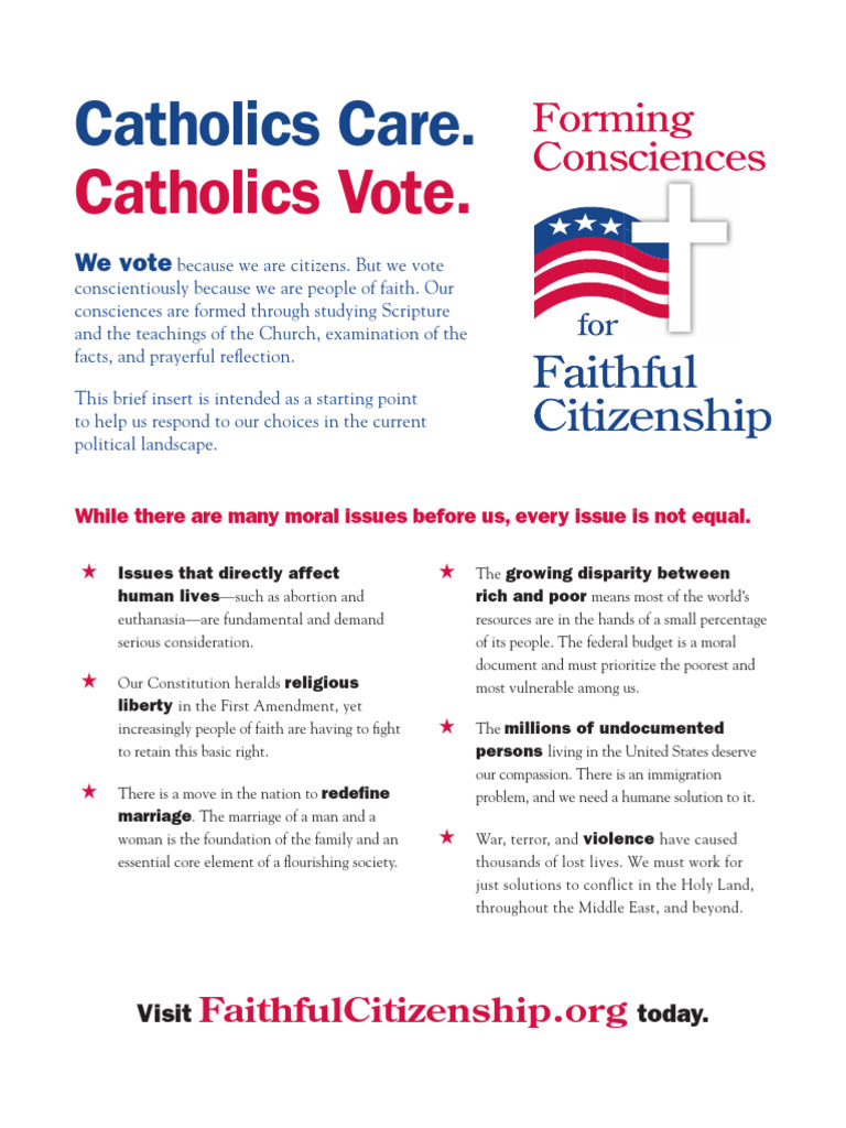 Catholics Care Catholics Vote Bulletin Insert | PDF | Conscience ...