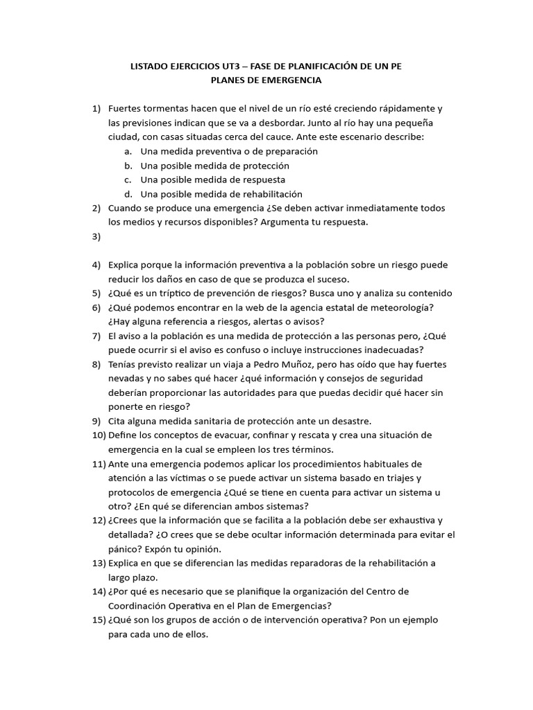 Planes Ejercicios - UT3 | PDF