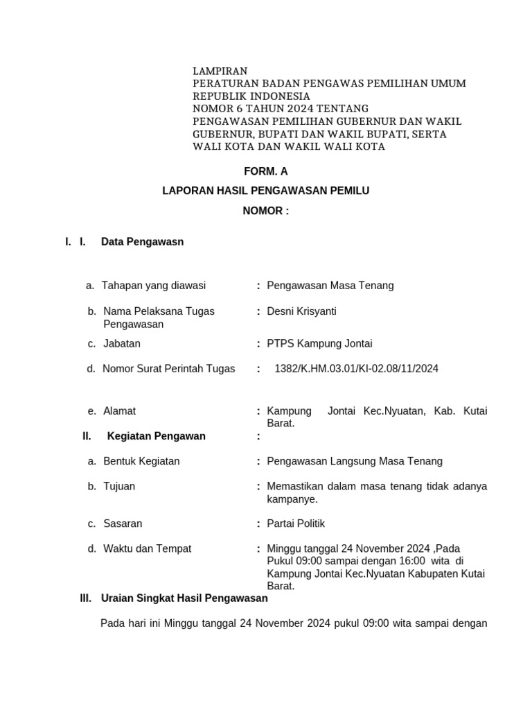 Masa Tenang 24 Jontai Baru | PDF