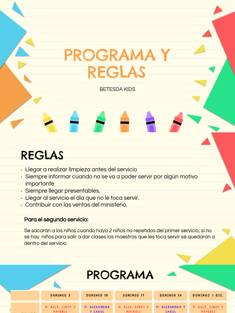 Programa Ministerio Infantil | PDF
