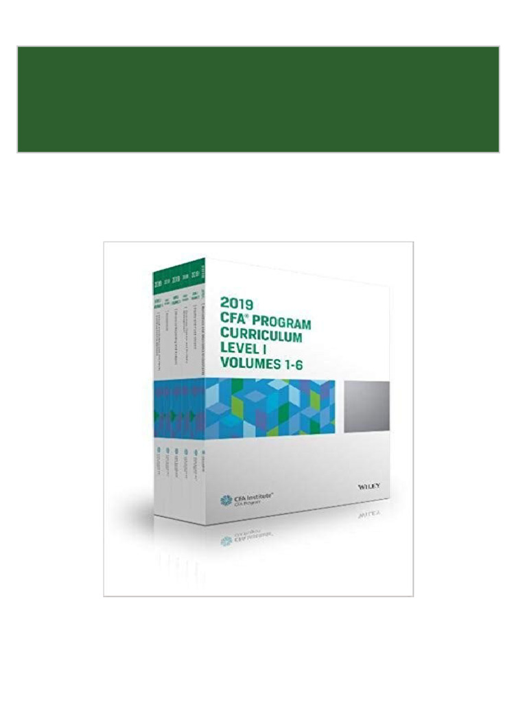 (FREE PDF Sample) (Ebook PDF) CFA Program Curriculum 2019 Level I ... (FREE PDF Sample) (Ebook PDF) CFA Program Curriculum 2019 Level I ...
