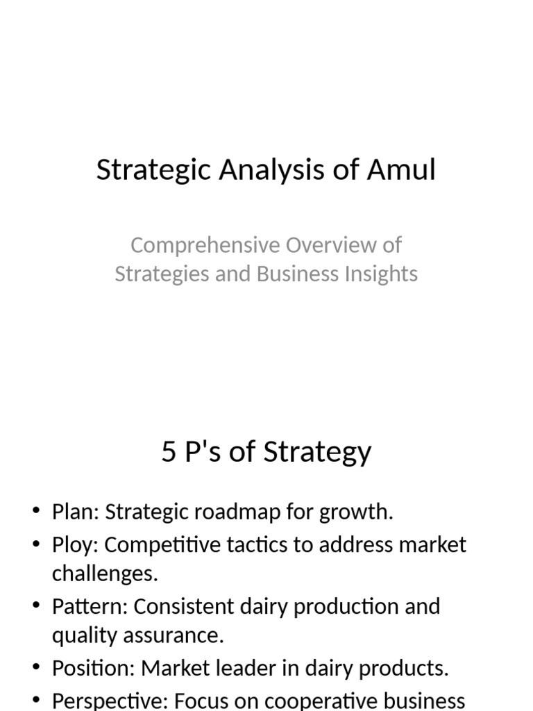 Strategic Analysis Amul Presentation | PDF | Dairy | Cooperative