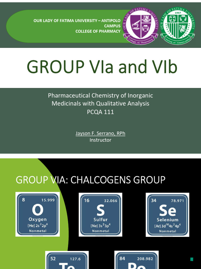 Pcqa111 - Week 14 - Group Via and Vib | PDF | Chromium | Sulfur