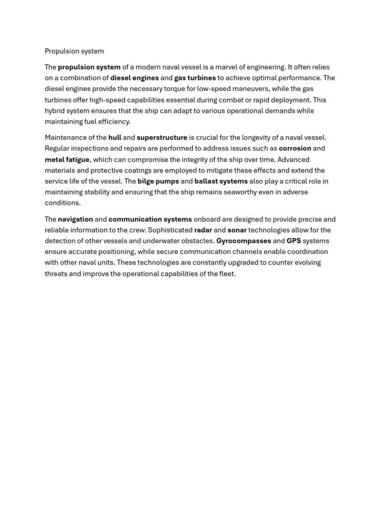 Propulsion System | PDF