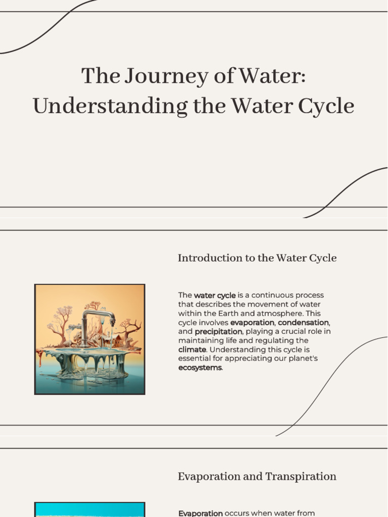 Slidesgo The Journey of Water Understanding The Water Cycle ...