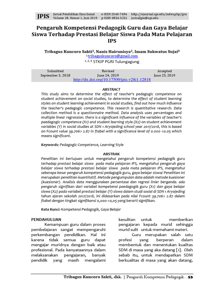 Kemampuan Guru Dalam Proses Pembelajaran | PDF