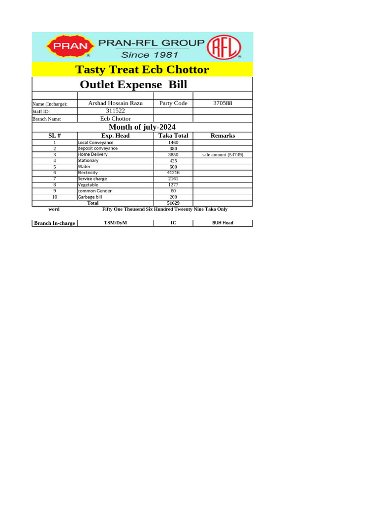 Ecb Expanse Bill JULY-24 | PDF