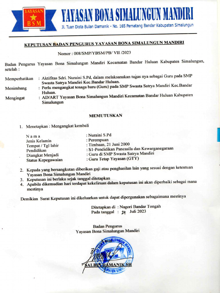 SK YAYASAN 2023 AINI - Combine | PDF