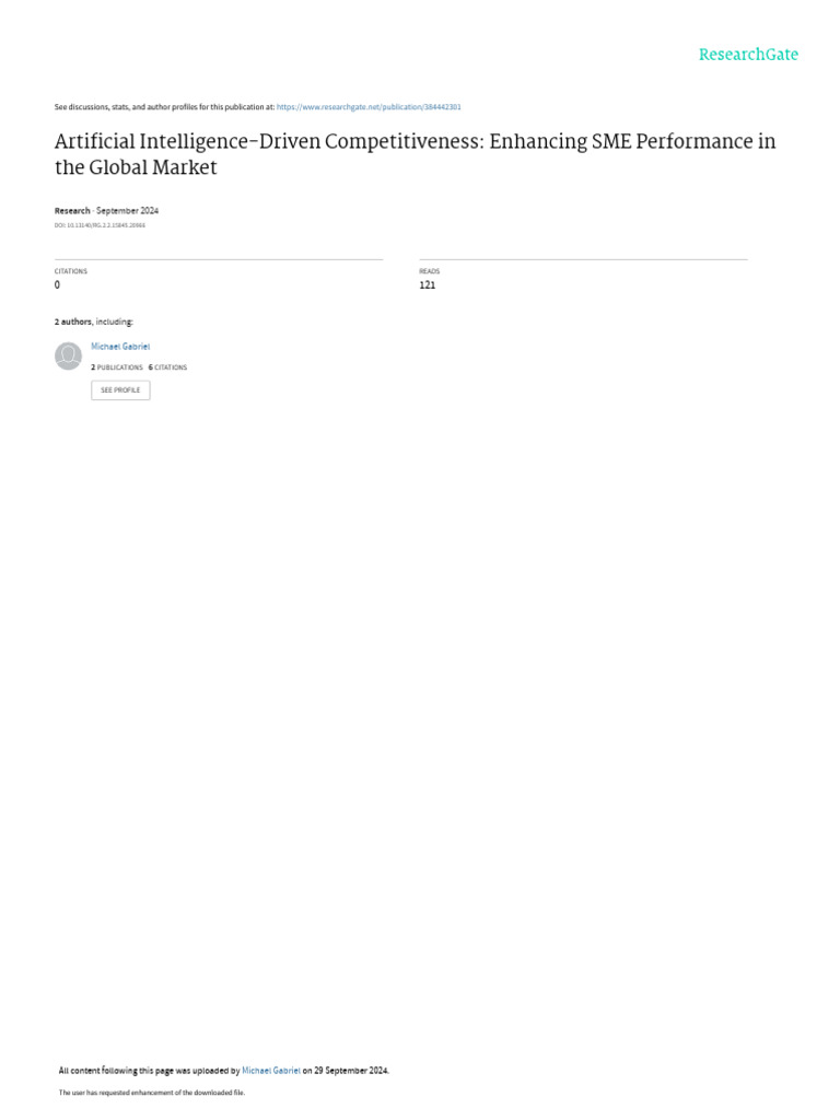 Artificial Intelligence Driven Competitiveness Enhancing SME Performance in The Global Market ...