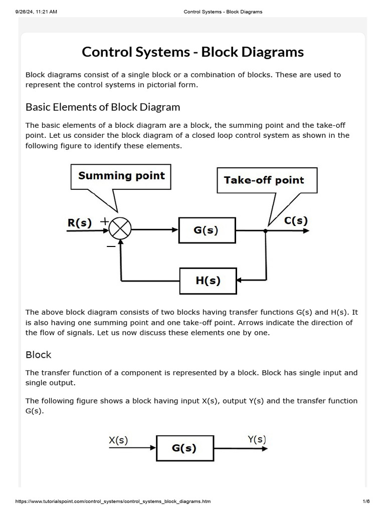 Understanding Control System Block Diagrams | PDF | Laplace Transform ...
