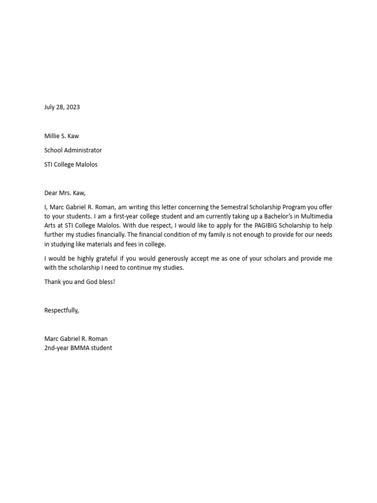 Scholar Letter | PDF