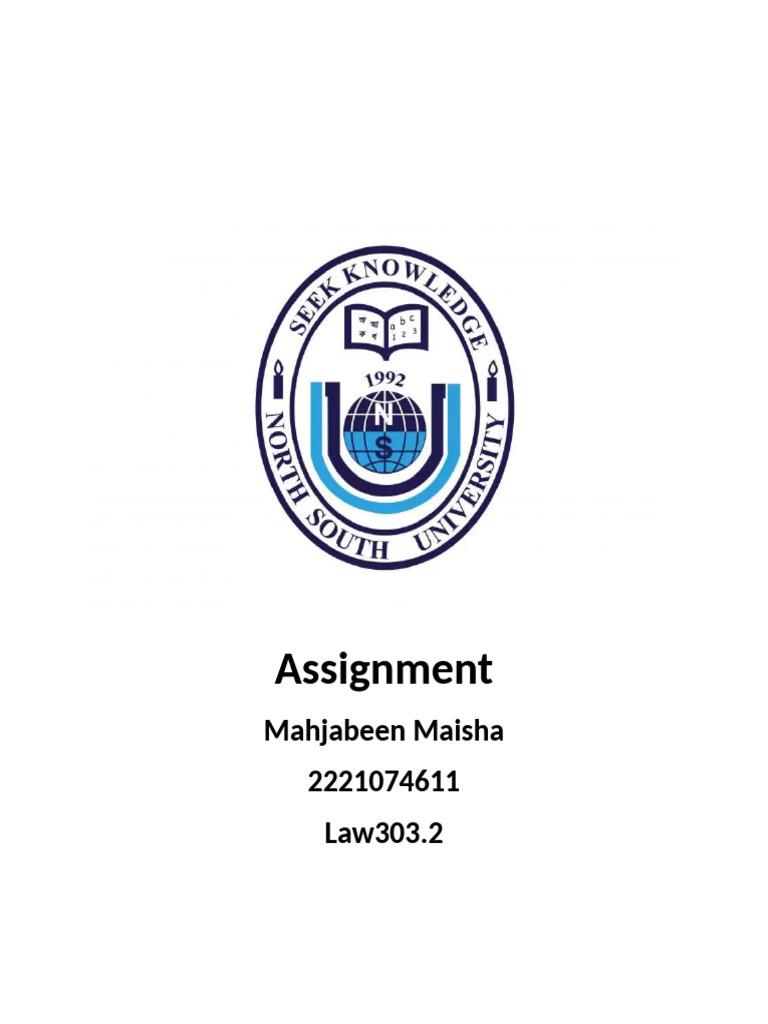 Law303.2 Makeup Mid Replacement Assignment Mahjabeen Maisha | PDF ...