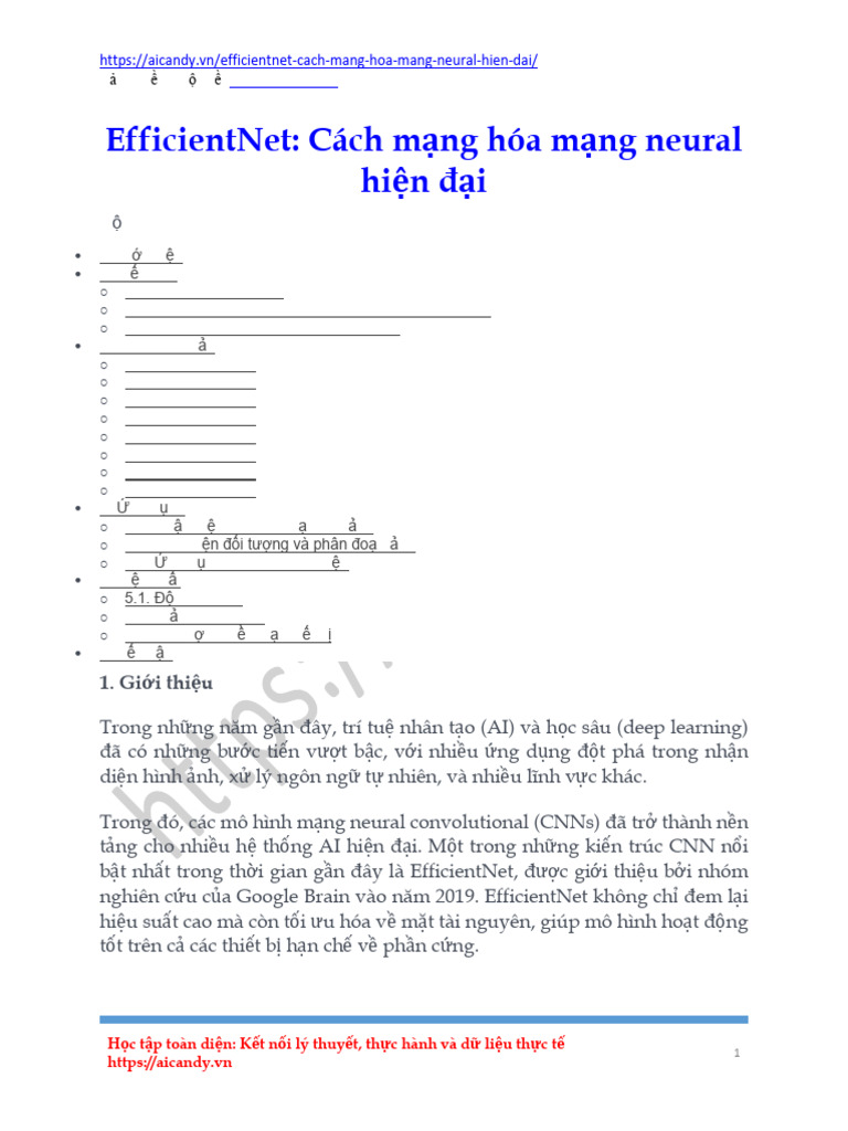 EfficientNet - Cách Mạng Hóa Mạng Neural Hiện Đại | PDF