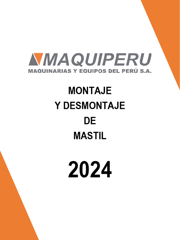 Procedimiento de Montaje y Desmontaje de Mastil 2024 | PDF