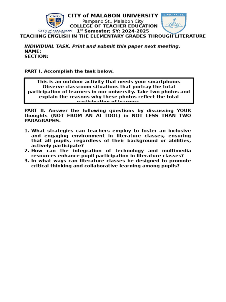 Engaging Elementary Lit Classes | PDF