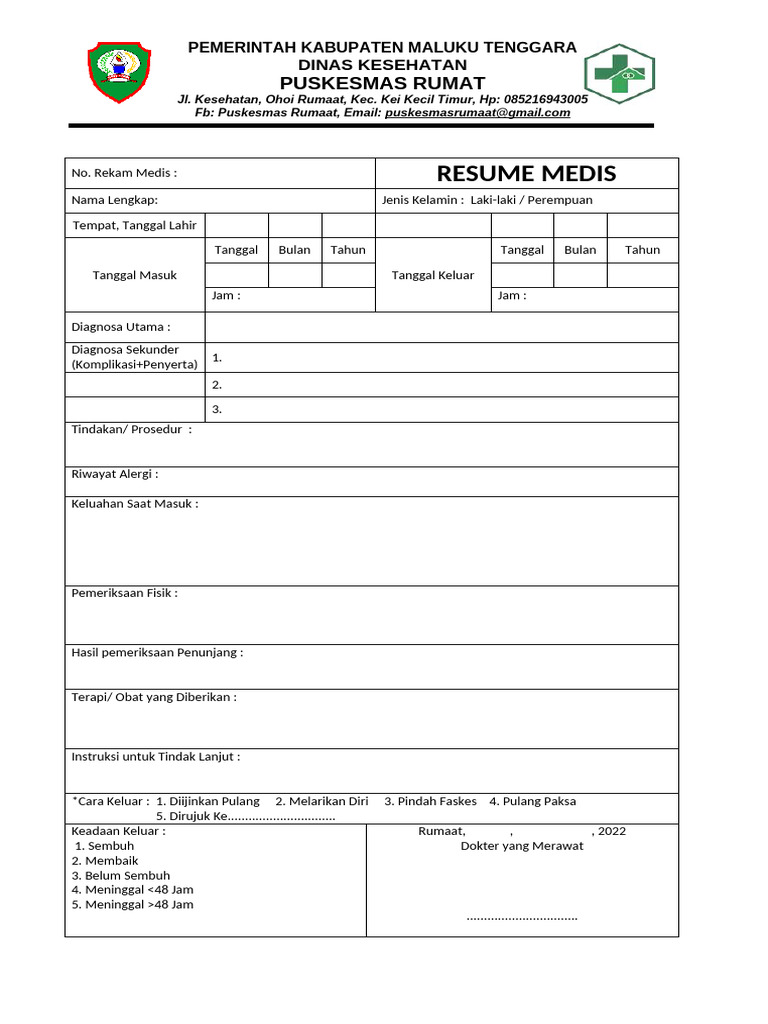 Resume Medis Pasien | PDF