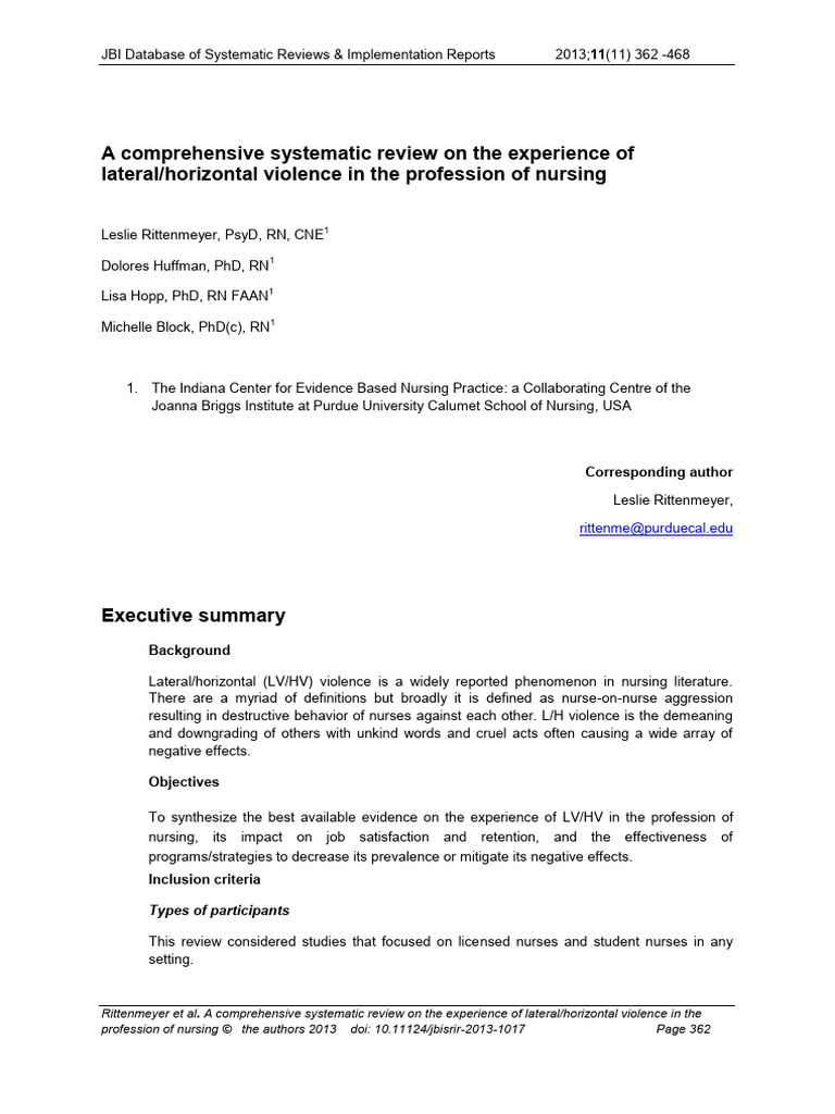 Rittenmeyer-2013-A Comprehensive Systematic Re | PDF | Systematic Review | Bullying