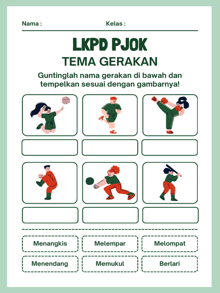 LKPD Kelas 1 Pjok Bab 2 | PDF