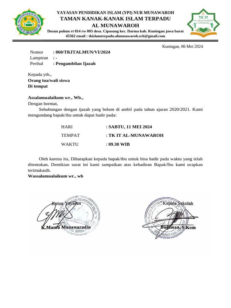 Surat Tunggakan | PDF