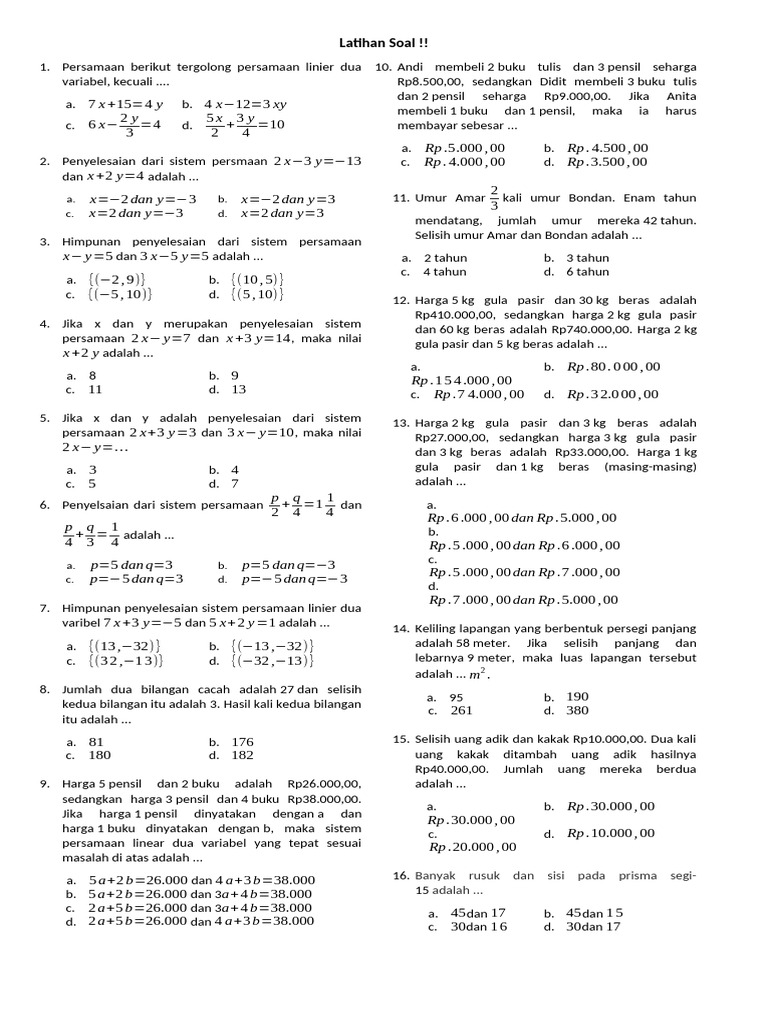 Latihan Soal Azkya | PDF