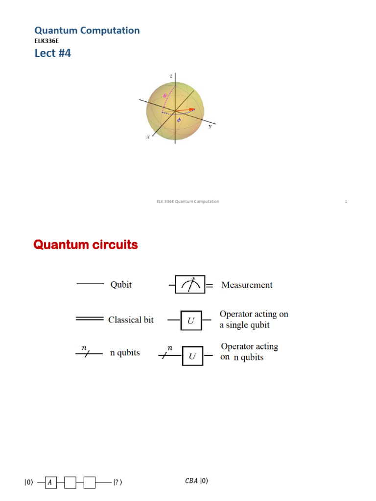 QC-W4 - Slayt | PDF | Quantum Computing | Quantum Mechanics