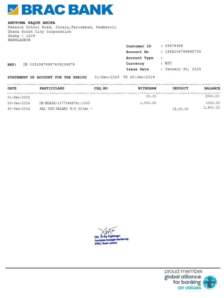 BRAC Bank Statement 02122023 | PDF