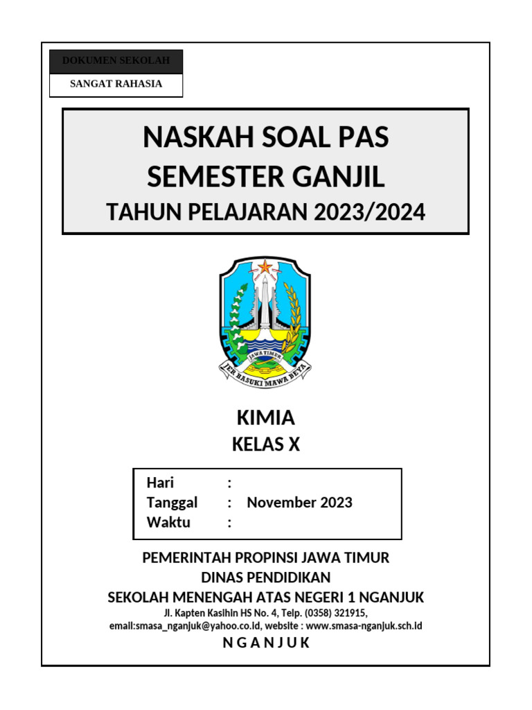 Pas Kimia X | PDF