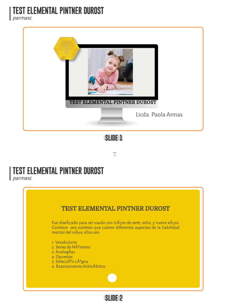 Guía del Test Pintner Durost para Niños | PDF