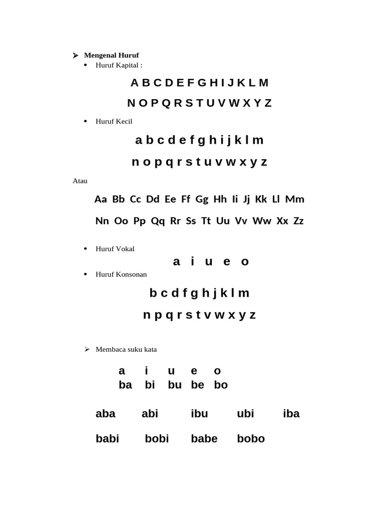Modul Calistung (Membaca) | PDF
