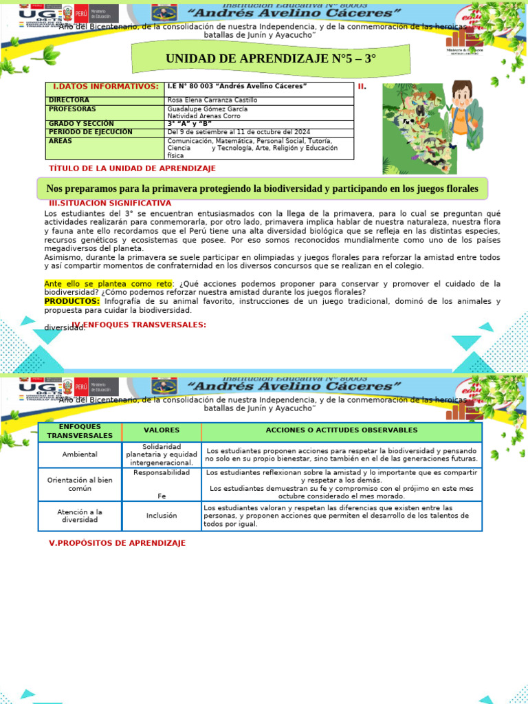 Experiencia de Aprendizaje #5 | PDF | Aprendizaje | Biodiversidad