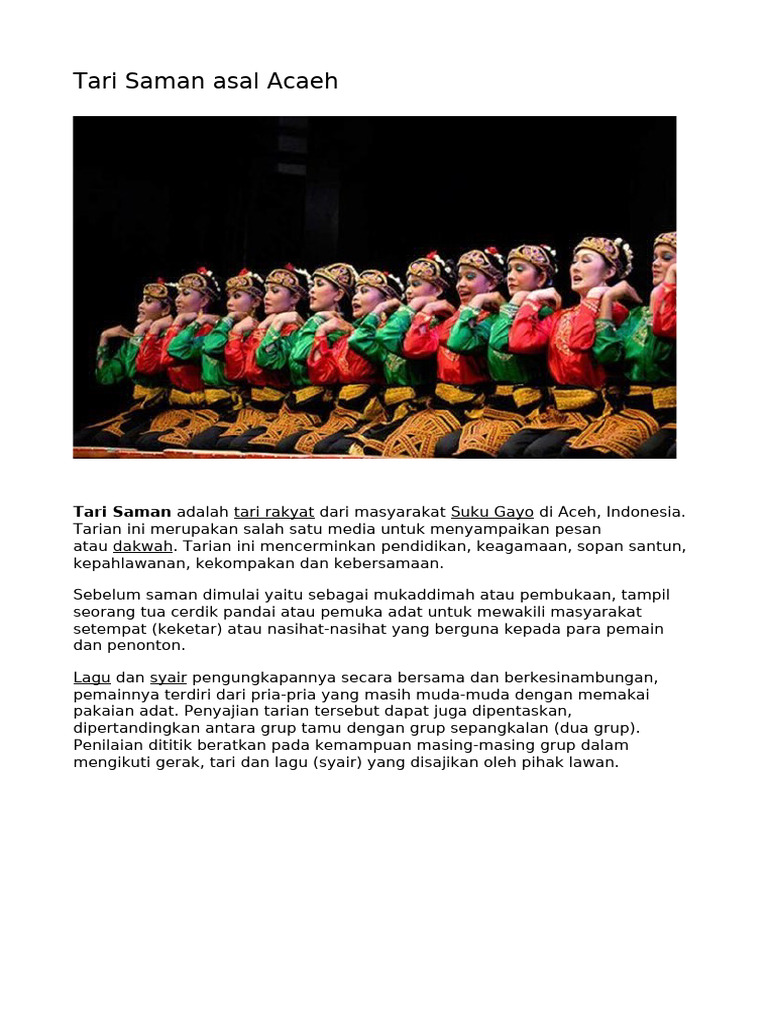 Tarian Tradisional Indonesia | PDF