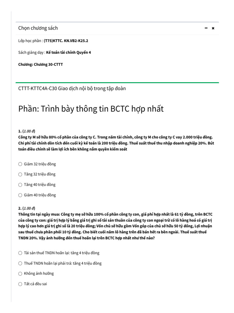 PH N: Trình Bày Thông Tin BCTC H PNH T: CH NCH NG Sách | PDF