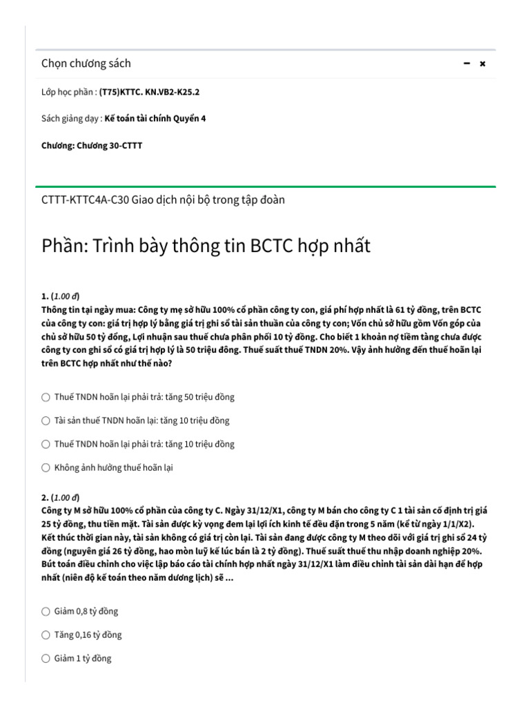 PH N: Trình Bày Thông Tin BCTC H PNH T: CH NCH NG Sách | PDF
