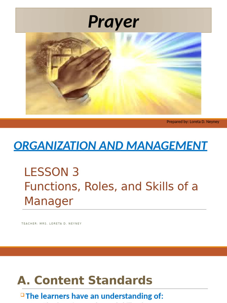 Module 1 Lesson 3 Functions Roles and Skills of A Manager | PDF ...