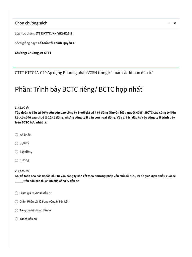 PH N: Trình Bày BCTC Riêng/ BCTC H PNH T: CH NCH NG Sách | PDF
