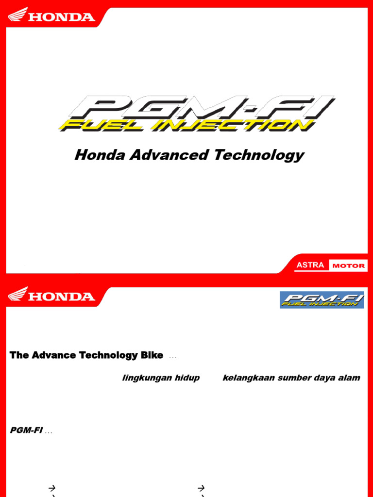 PGM-FI Honda Advanced Technology | PDF