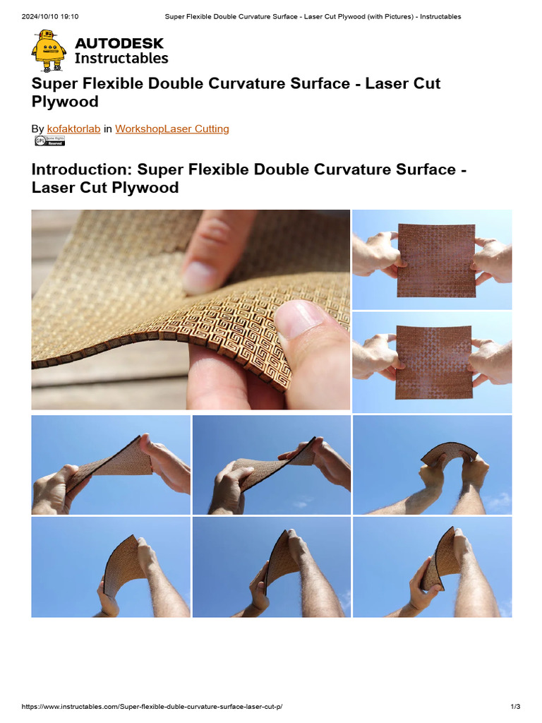 Super Flexible Double Curvature Surface - Laser Cut Plywood (With ...