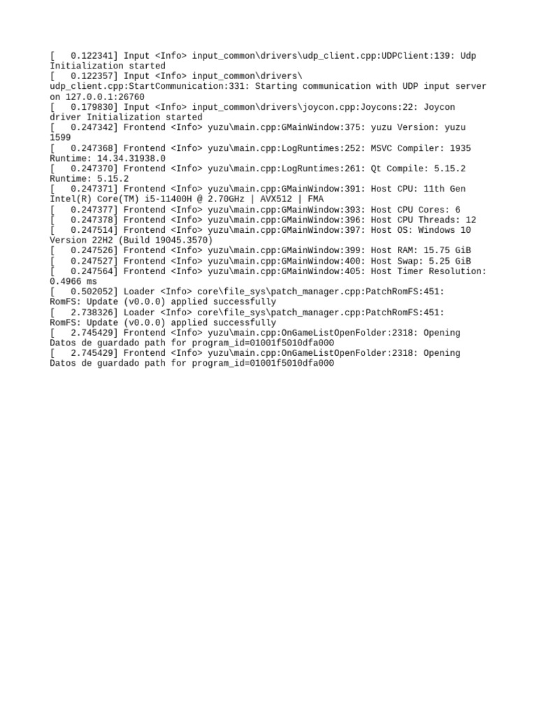 Yuzu Log - Txt.old | PDF