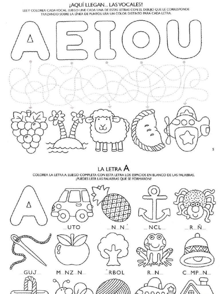132 Cuaderno de Vocales Trazar Colorear | PDF