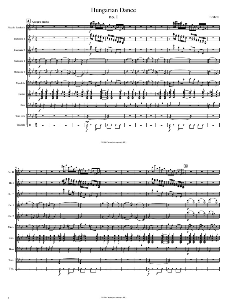 Hungarian Dance No.1 Rondalla | PDF | Necked Lutes | String Instruments