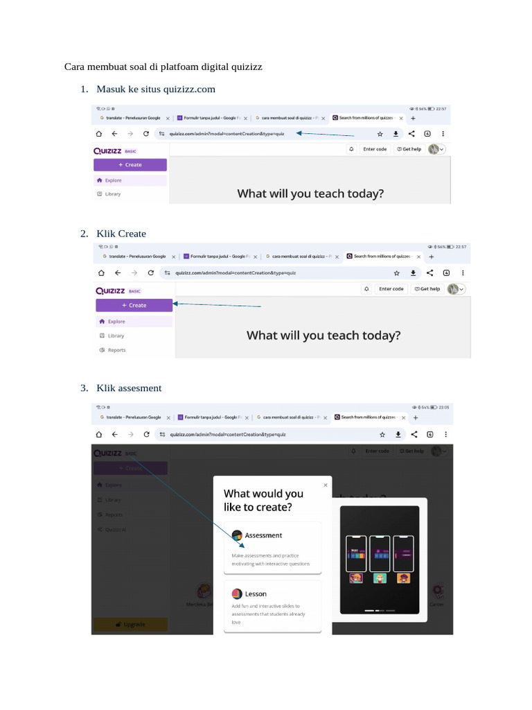 Cara Membuat Quiz di Quizizz | PDF