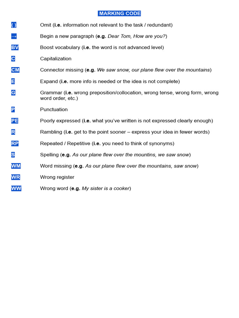 1 Marking Code 1 | PDF