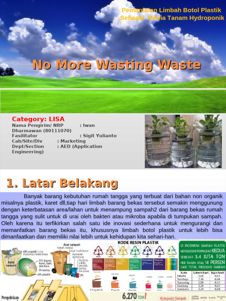 Pemanfaatan Botol Plastik untuk Hidroponik | PDF